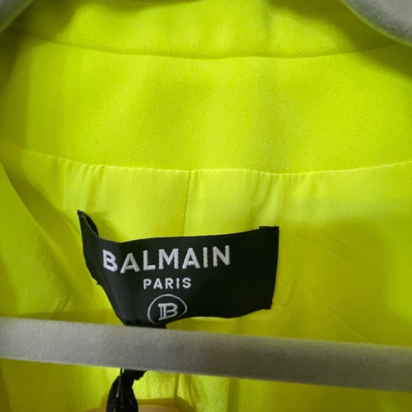 Balmain | Jackets & Coats | Balmain Neon Yellow Blazer Size 36 Nwt ...